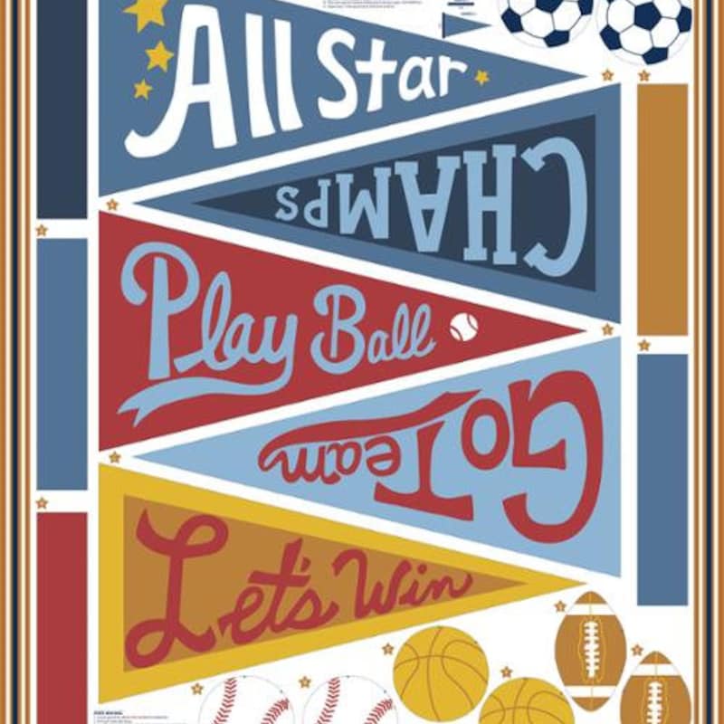 Baseball Quilt Panel - Etsy