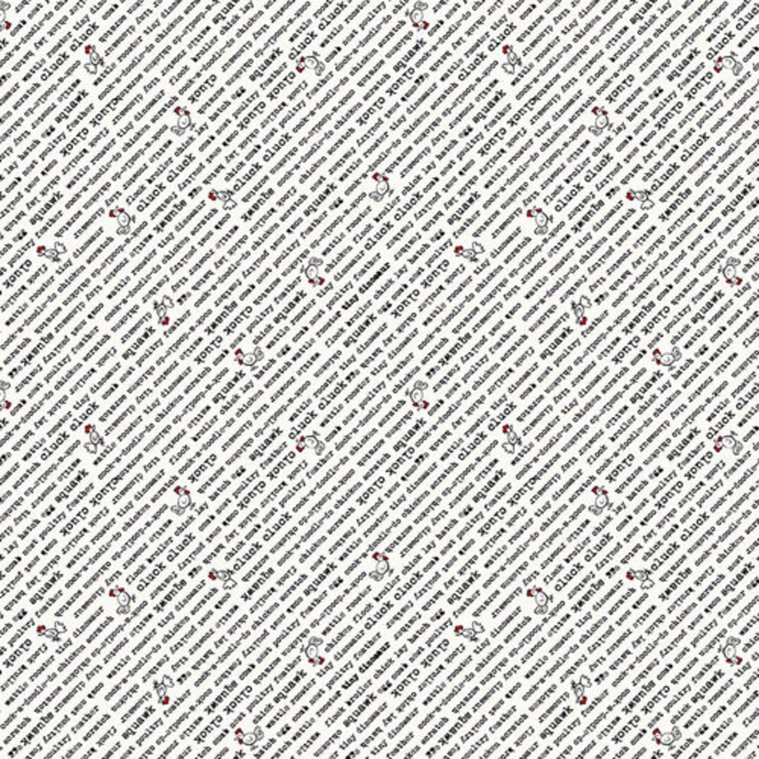 Zooming Chickens - Diagonal Words - by Timna Tarr for Studio E Fabrics ...