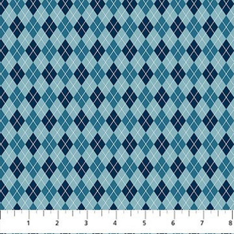 Blue Argyle Fabric - Etsy