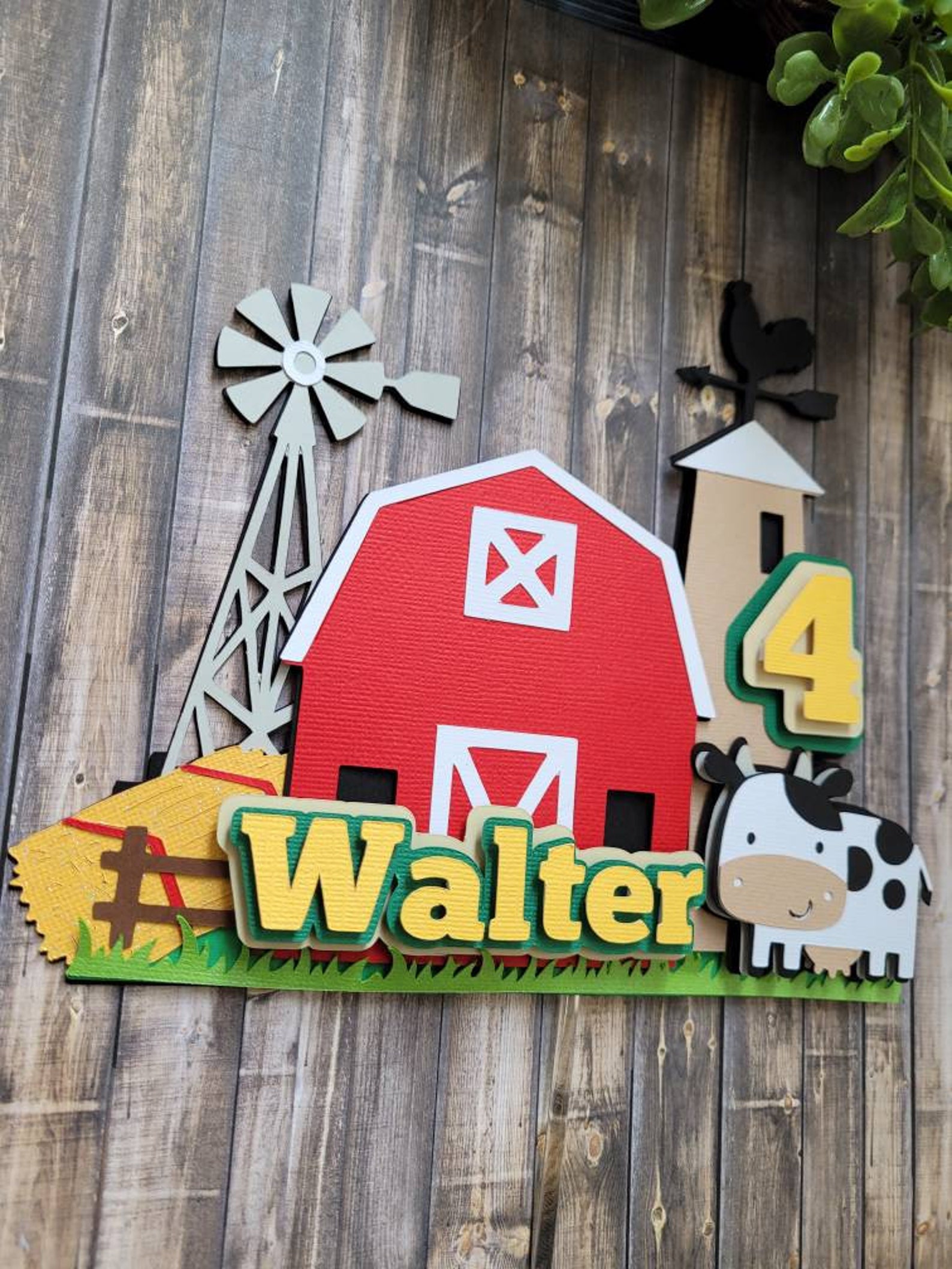 Farm Cake Topper Farm Theme Birthday Barnyard Cake Topper | Etsy