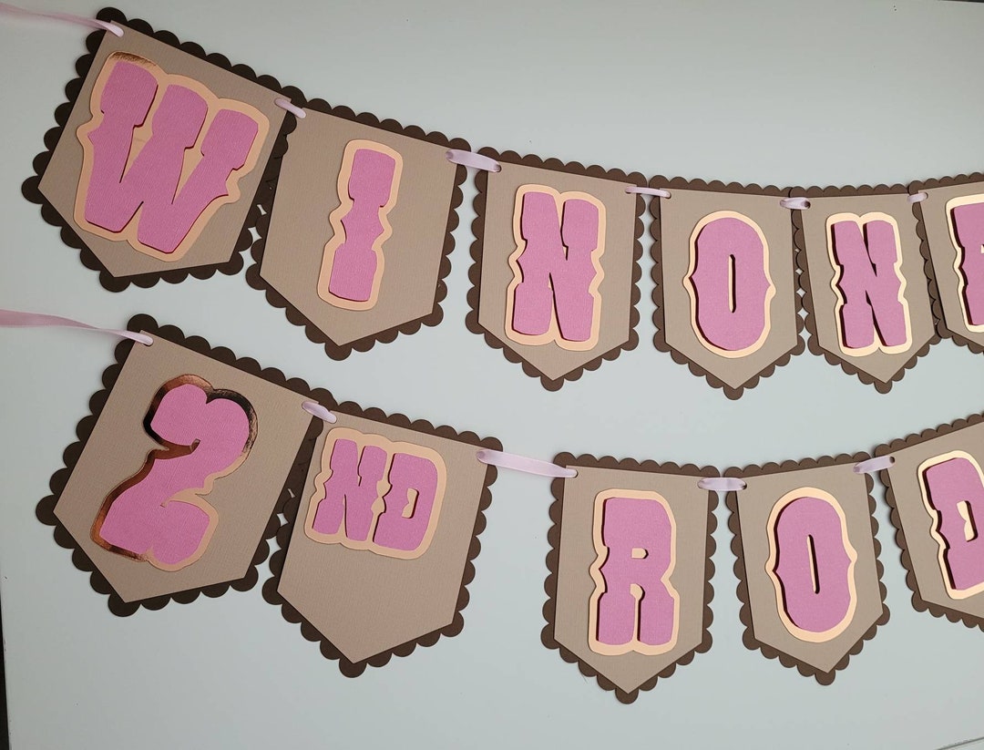 Pink Vintage Rodeo Birthday Banner | Rustic Rodeo Birthday Banner ...
