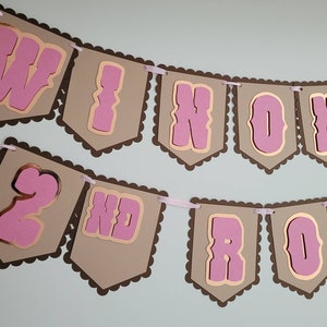 Pink Vintage Rodeo Birthday Banner | Rustic Rodeo Birthday Banner ...