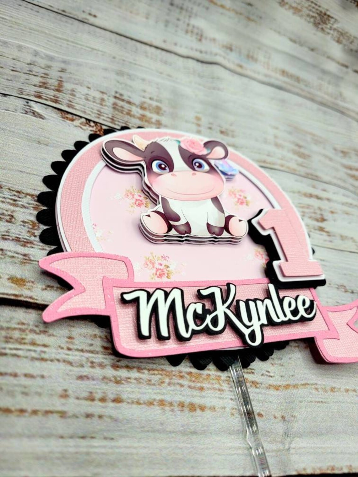 Cow Cake Topper Holy Cow I'm One Cow Party Decor - Etsy