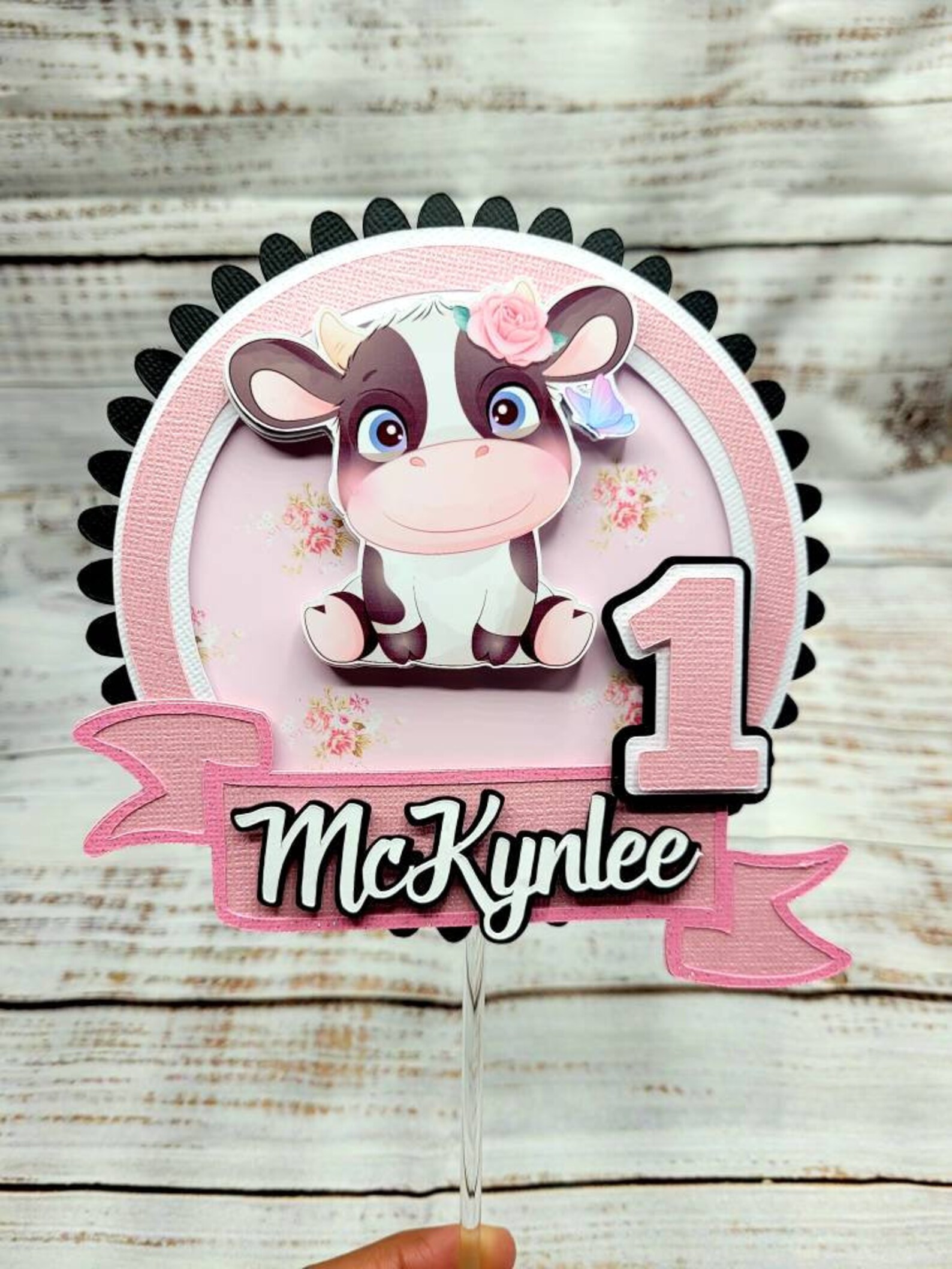 Cow Cake Topper Holy Cow I'm One Cow Party Decor | Etsy