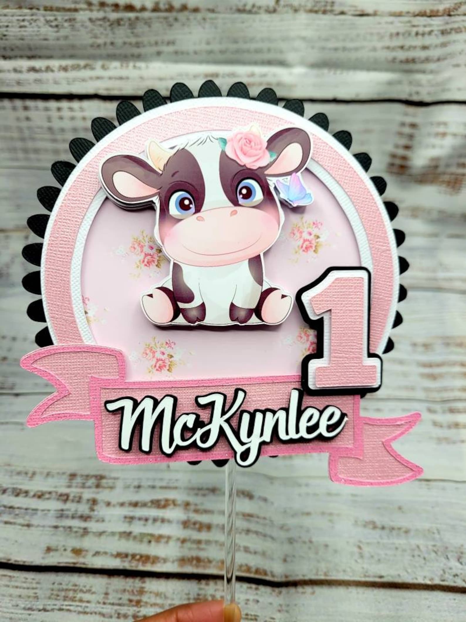 Cow Cake Topper Holy Cow I'm One Cow Party Decor | Etsy