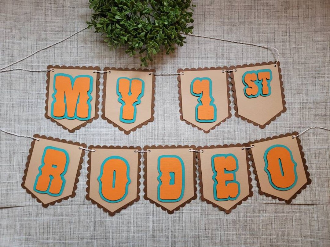 Rustic Rodeo Cowboy Birthday Banner | Cowboy Decorations | Rodeo ...
