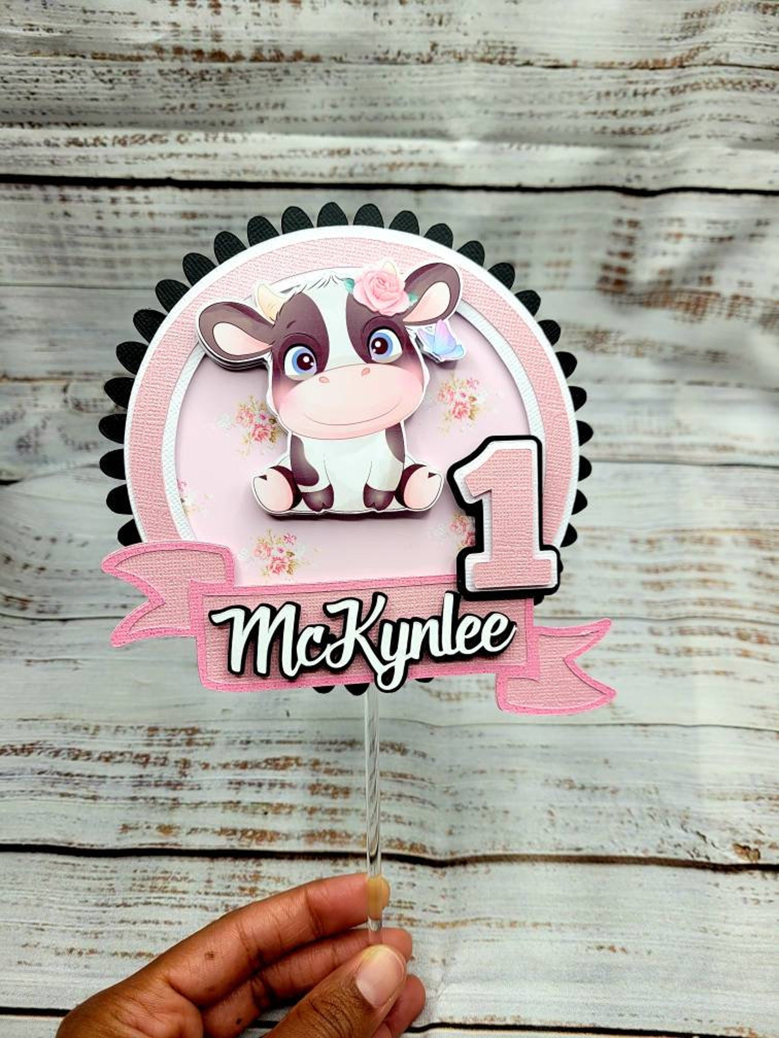 Cow Cake Topper Holy Cow I'm One Cow Party Decor | Etsy