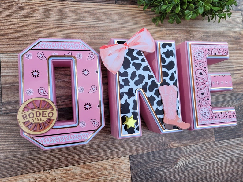 My 1st Rodeo Party Decor Pink Rodeo 3D Letters Cowgirl - Etsy