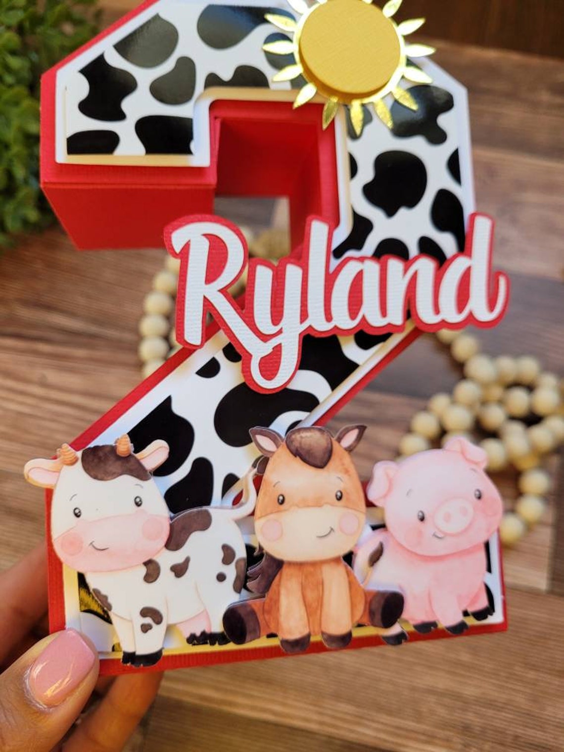 Farm 3D Numbers Cute Farm 3D Numbers Farm Theme Party Decor - Etsy