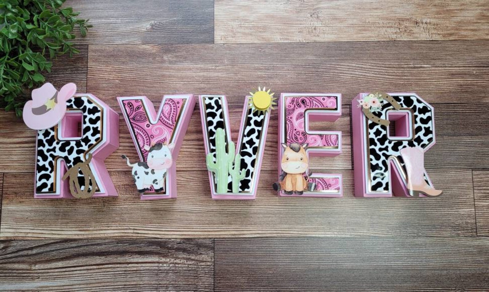 Rodeo 3D Name Paper Letters Rodeo Cowgirl Farm Paper - Etsy