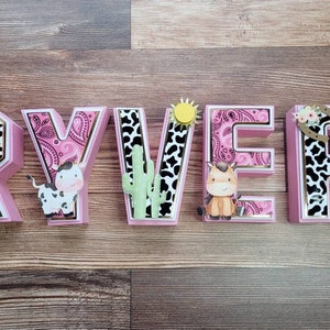 Rodeo 3D Name Paper Letters | Rodeo Cowgirl Farm | Paper Letters (no ...