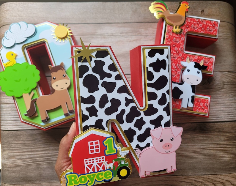 Old Mcdonald Farm 3D Paper Letters Farm 3D Letters Paper - Etsy