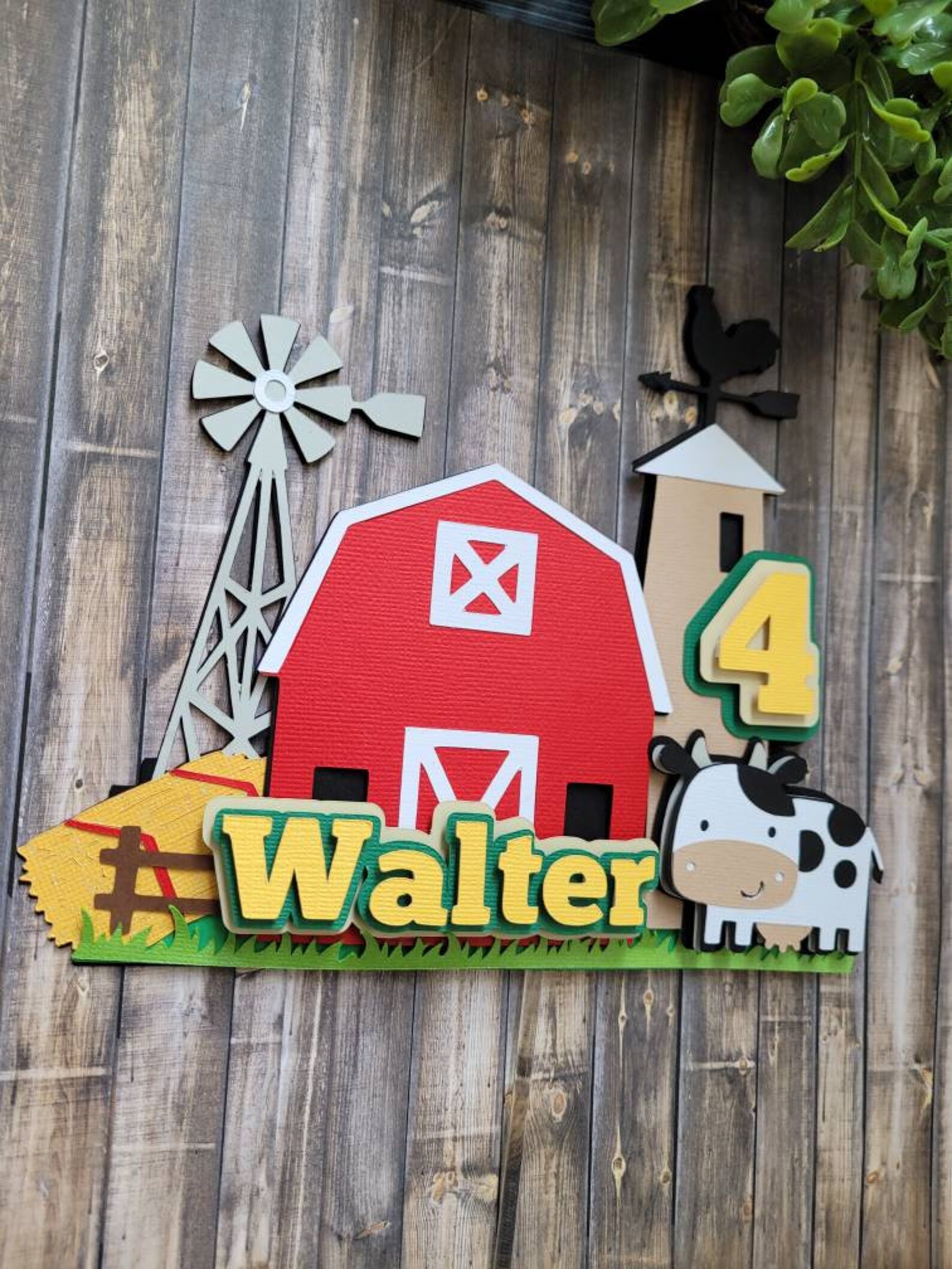 Farm Cake Topper Farm Theme Birthday Barnyard Cake Topper - Etsy