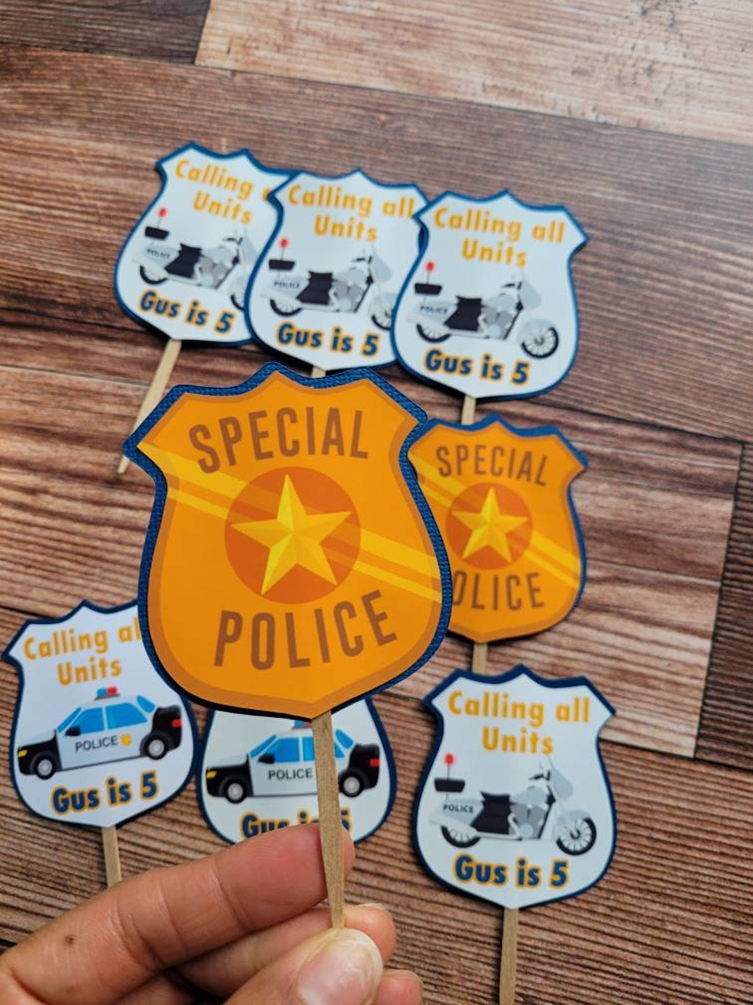 Police Party Cupcake Toppers Set of 9 | Police Officer Cupcake Toppers ...