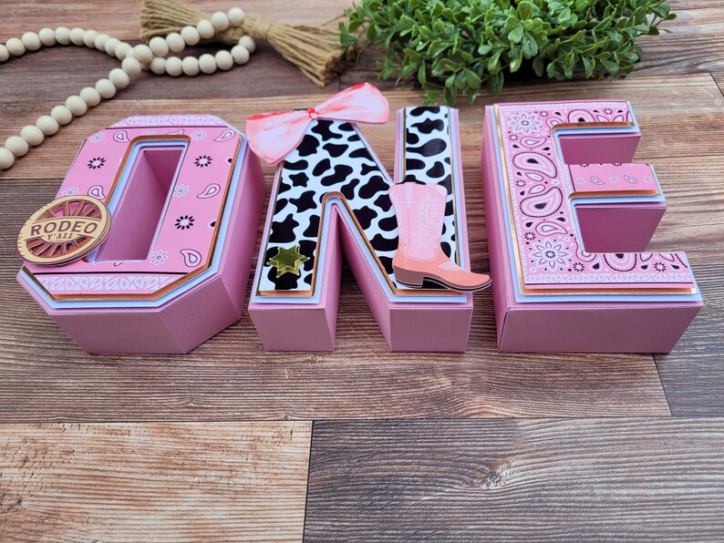 My 1st Rodeo Party Decor Pink Rodeo 3D Letters Cowgirl - Etsy