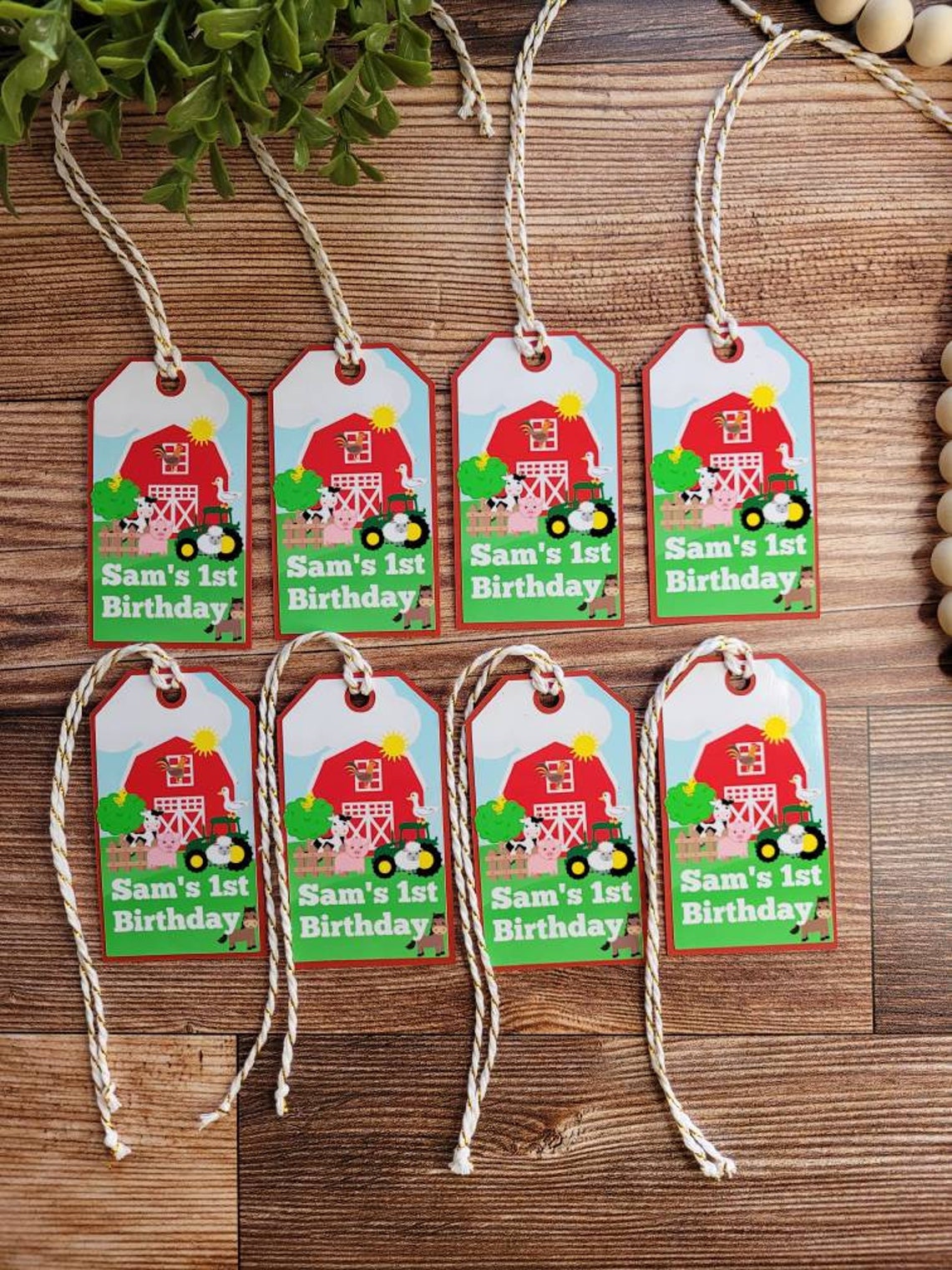 Farm Favor Tags Toppers Set of 8 Farm Tags Ready to Use | Etsy