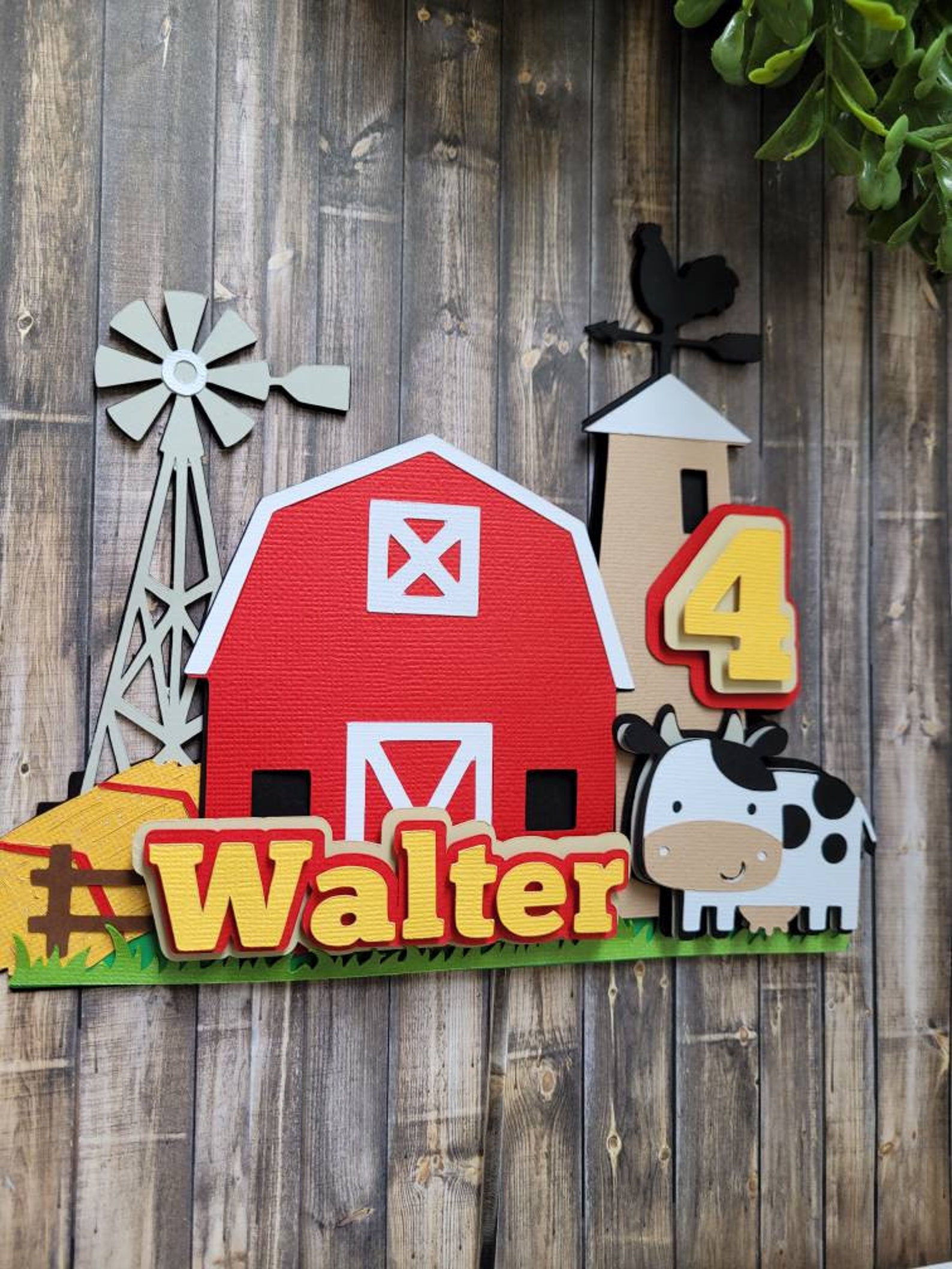 Farm Cake Topper Farm Theme Birthday Barnyard Cake Topper | Etsy