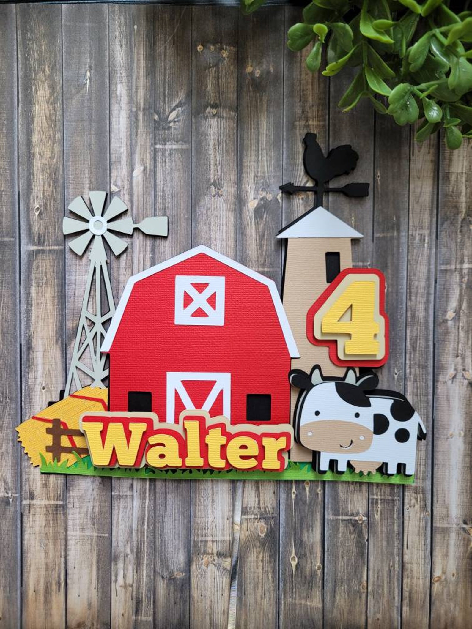 Farm Cake Topper Farm Theme Birthday Barnyard Cake Topper - Etsy