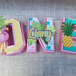 Flamingo Party Decorations | Flamingo Pineapple 3D Letters | Paper ...