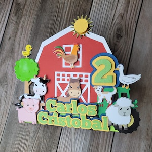 Farm Cake Topper | Old Mcdonald Farm Cake Topper | Farm Themed Party ...