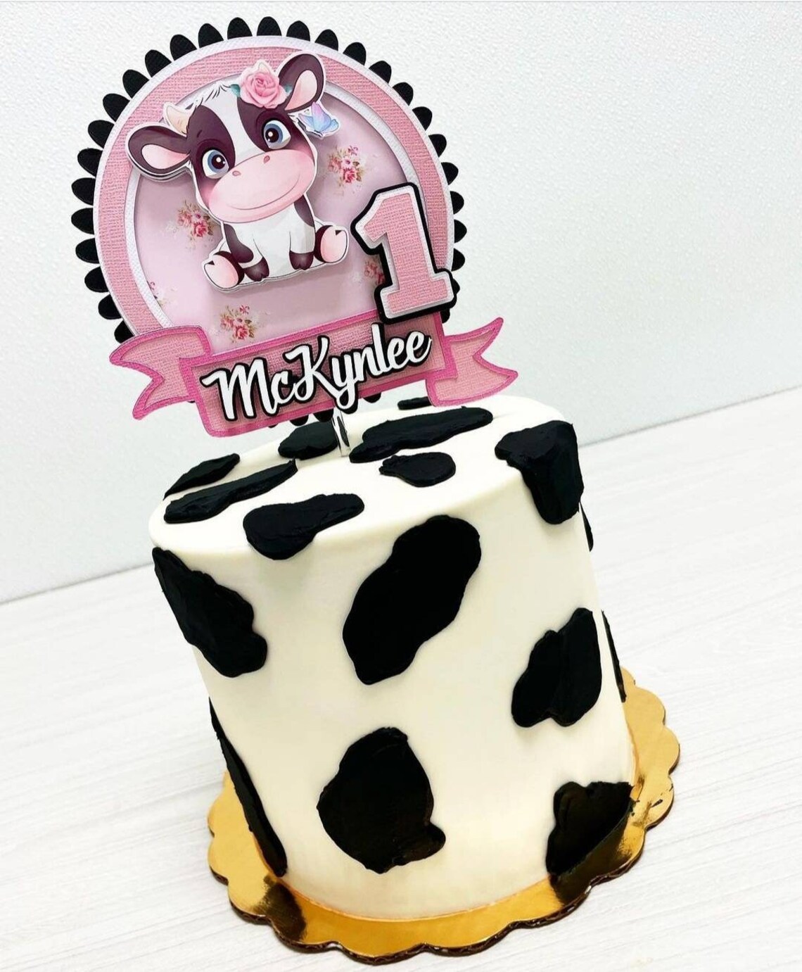 Cow Cake Topper Holy Cow I'm One Cow Party Decor - Etsy