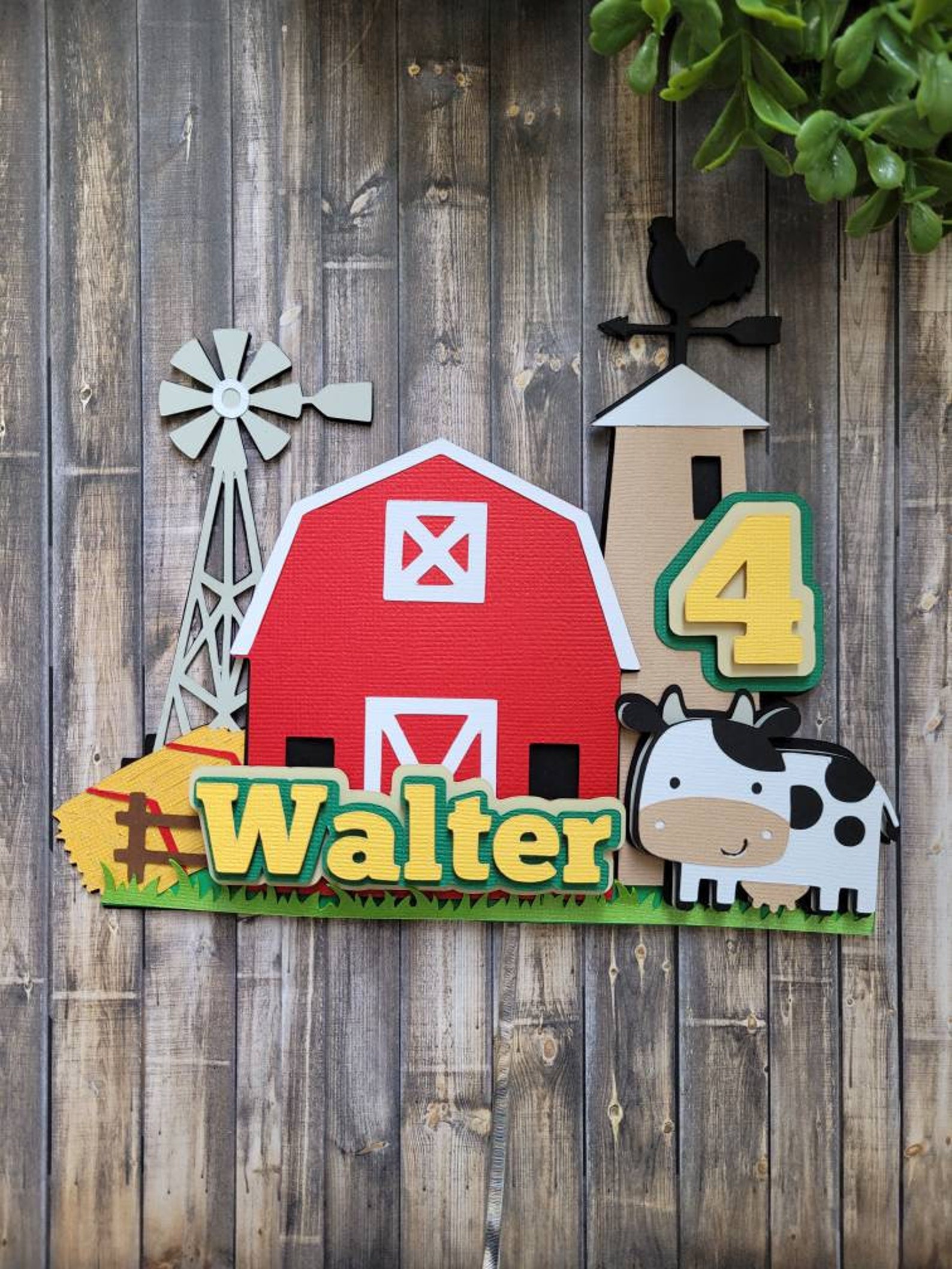 Farm Cake Topper Farm Theme Birthday Barnyard Cake Topper - Etsy