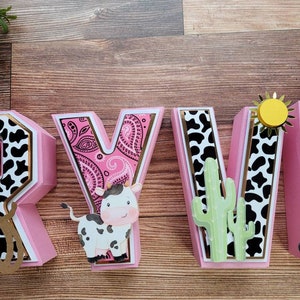 Rodeo 3D Name Paper Letters | Rodeo Cowgirl Farm | Paper Letters (no ...