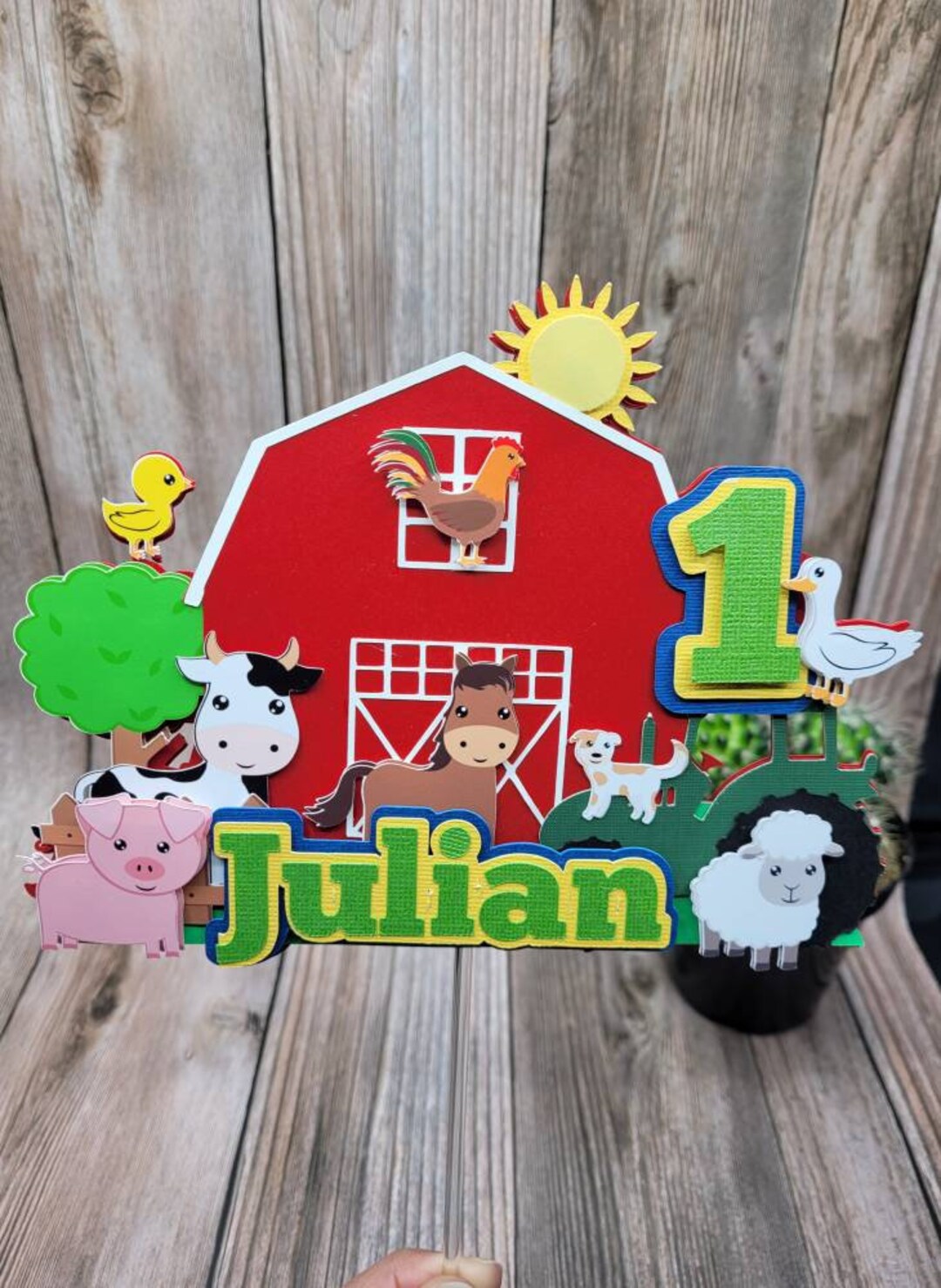 Farm Cake Topper | Old Mcdonald Farm Cake Topper | Farm Themed Party ...