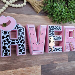 Pink Rodeo 3D Name Letters | Paper Letters (no Wood) | Western Rodeo ...