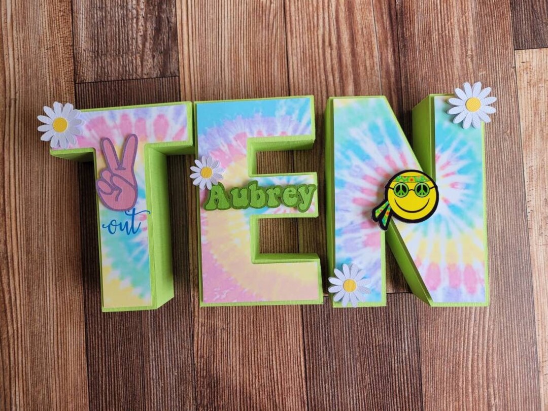 Peace Out Single Digits Decorations | 3D Paper Letters (no Wood ...