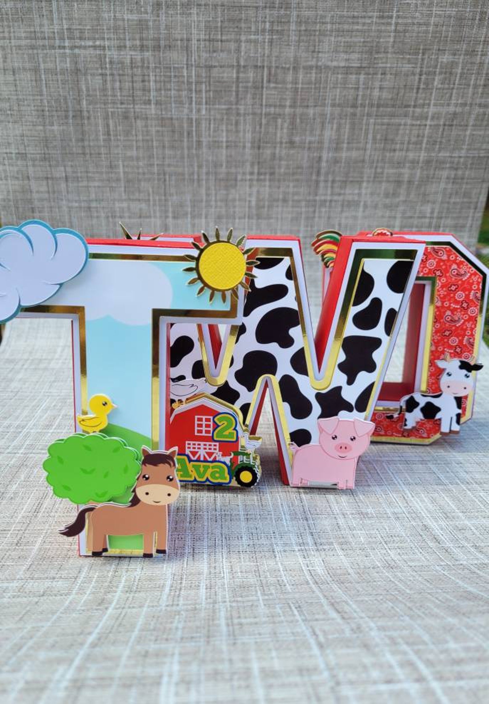 Old Mcdonald Farm 3D Paper Letters Farm 3D Letters Paper - Etsy
