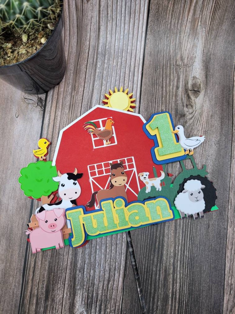 Farm Cake Topper Old Mcdonald Farm Cake Topper Farm Themed - Etsy
