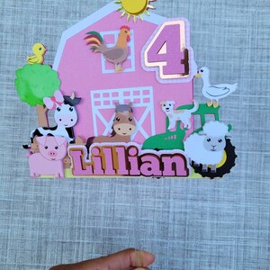 Pink Farm Cake Topper | Girl Farm| Pink Farm Birthday | Farm Themed ...