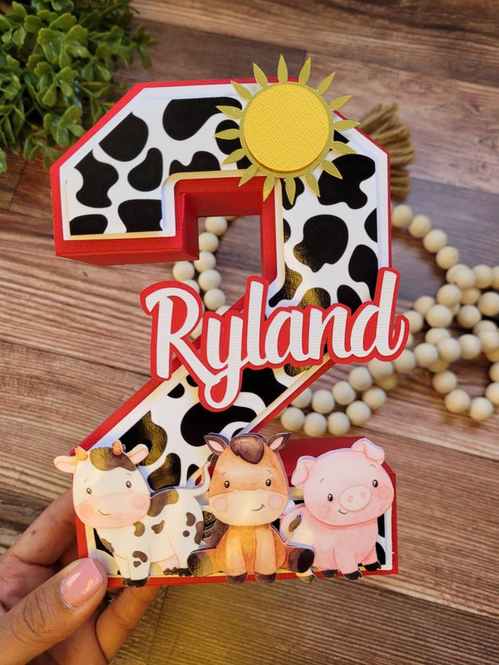 Farm 3D Numbers Cute Farm 3D Numbers Farm Theme Party Decor - Etsy