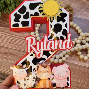 Farm 3D Numbers| Cute Farm 3D Numbers | Farm Theme Party Decor | Barn ...