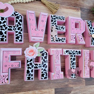 Pink Rodeo 3D Name Letters | Paper Letters (no Wood) | Western Rodeo ...