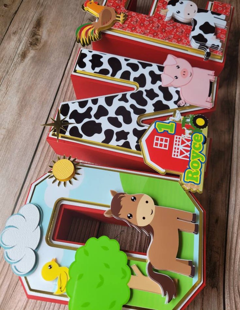 Old Mcdonald Farm 3D Paper Letters Farm 3D Letters Paper - Etsy