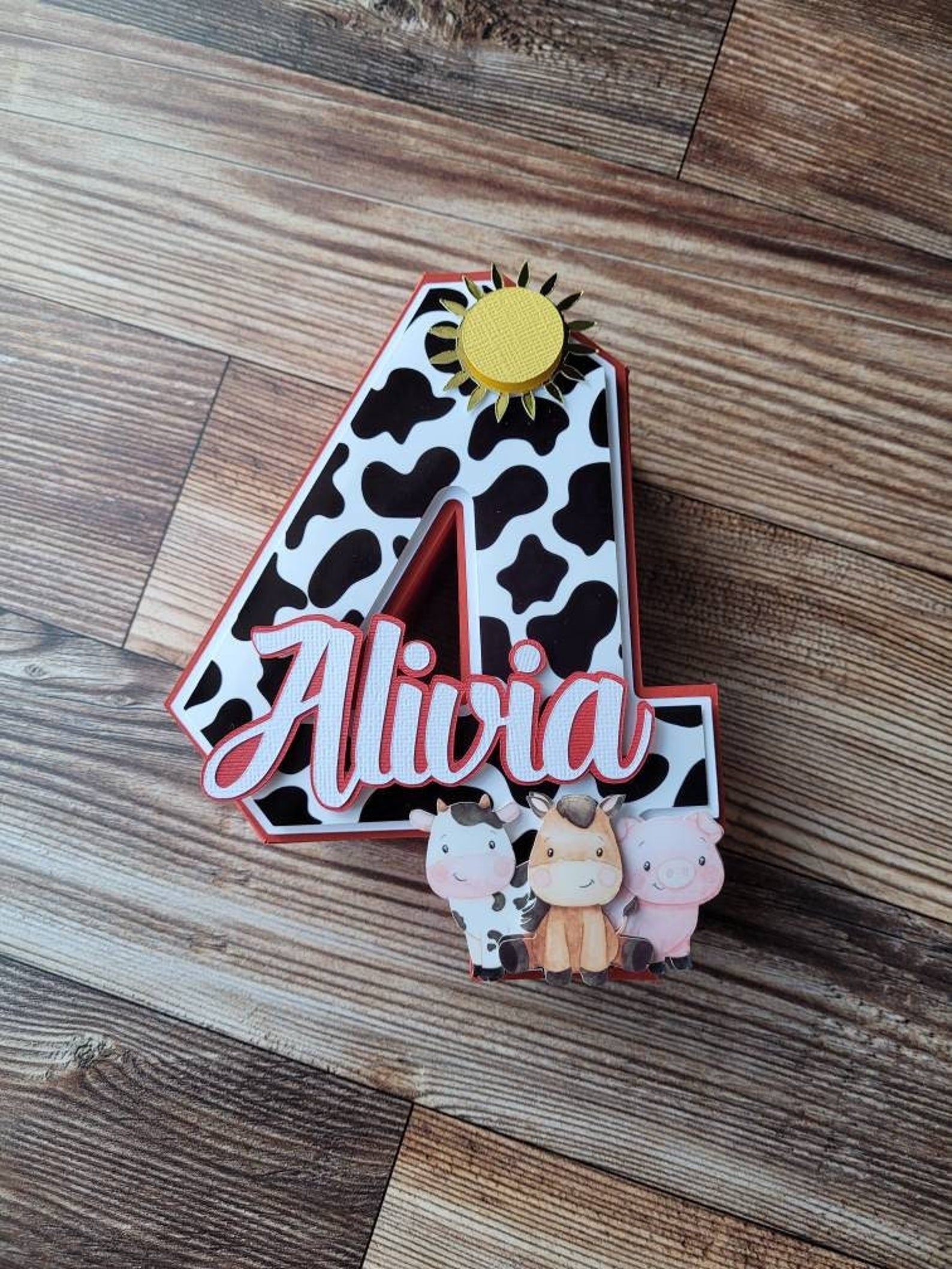 Farm 3D Numbers Cute Farm 3D Numbers Farm Theme Party Decor | Etsy