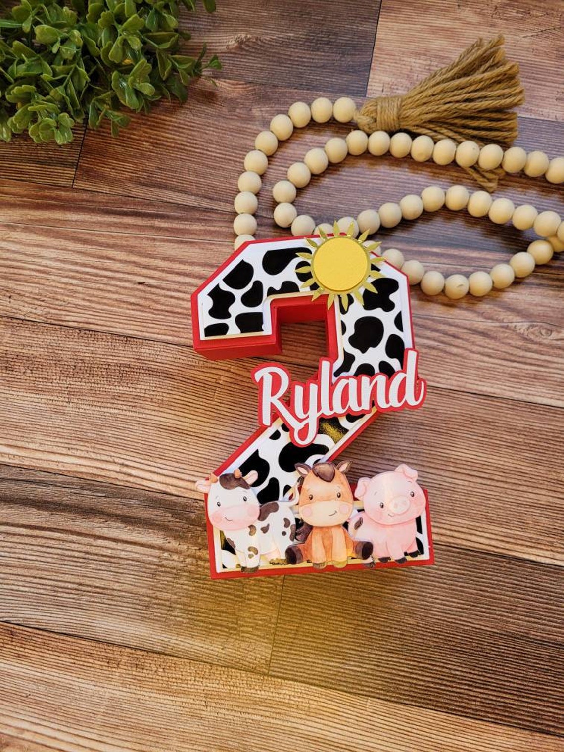 Farm 3D Numbers Cute Farm 3D Numbers Farm Theme Party Decor - Etsy