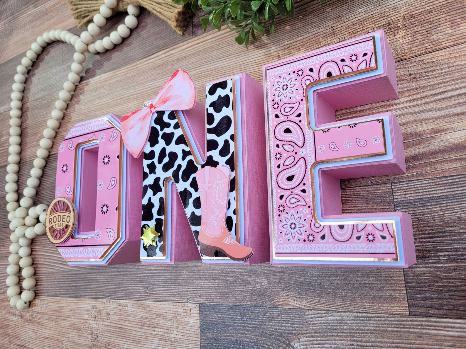 My 1st Rodeo Party Decor Pink Rodeo 3D Letters Cowgirl - Etsy