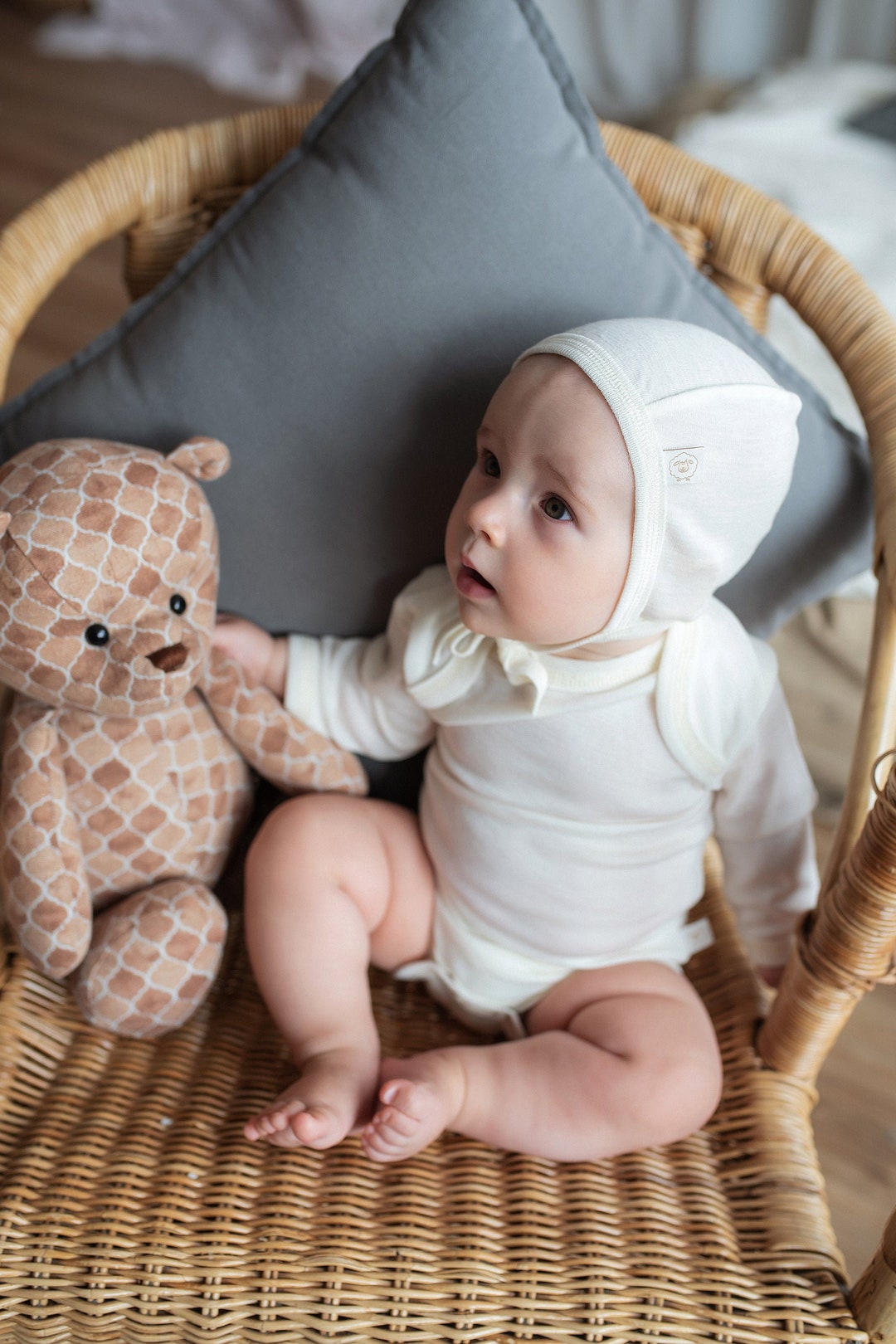 Thin Merino Wool Baby Cap Soft Newborn Cap Baby Welcome Home Cap unisex ...