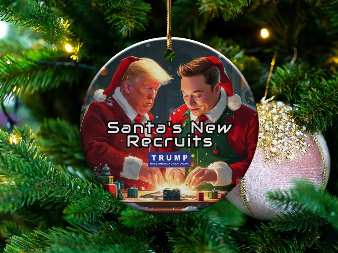Christmas Trump and Musk New Recruits Ornament Funny Christmas Gift ...