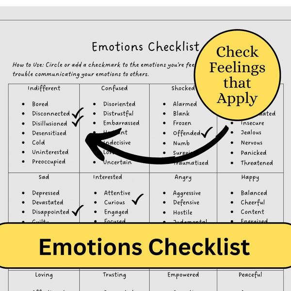 Emotions List - Etsy