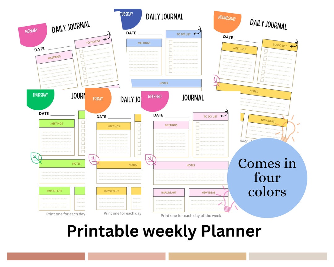 Printable Bullet Journal Templates With Daily to Do List. Brainstorm ...