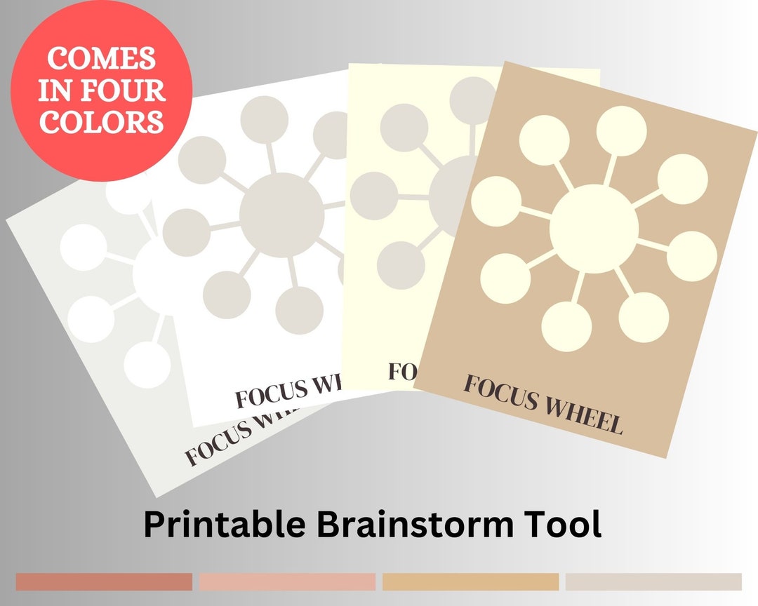 Focus Wheel Brainstorming Template for Bullet Journal Goal Setting ...