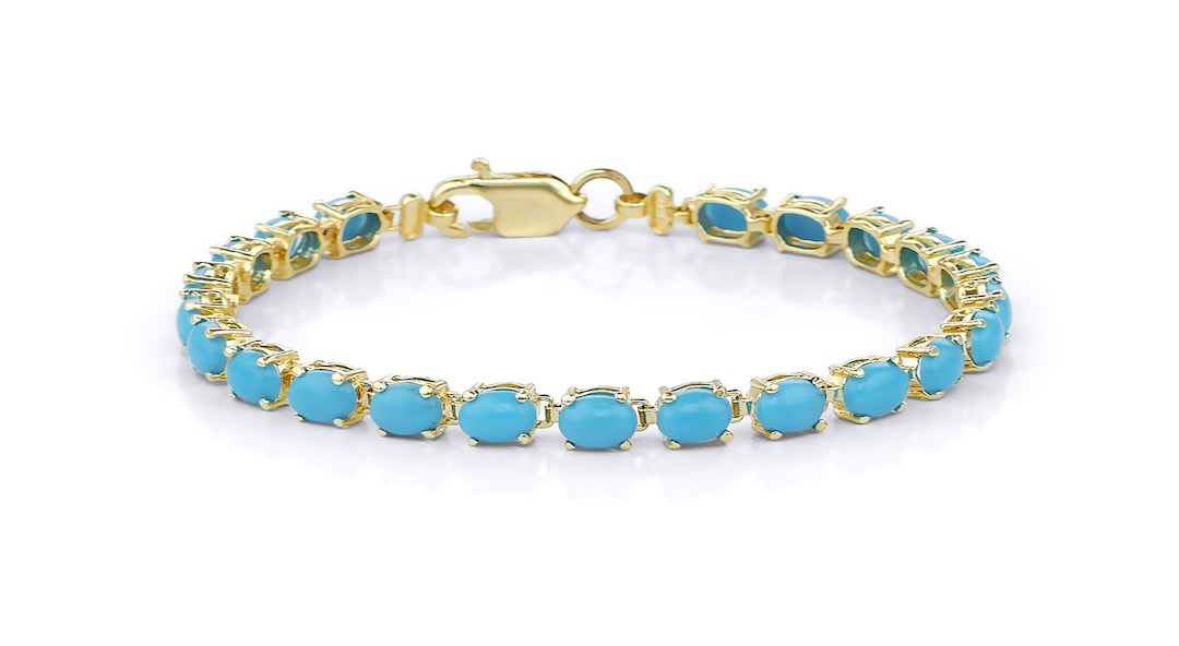Turquoise Gold Bracelet, December Birthstone Gift, Turquoise Jewelry ...