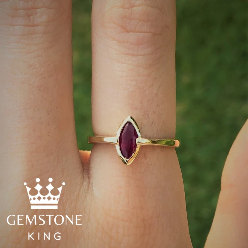 Elegant Woman Ring Ruby Bezel Gold Ring Ruby Ring - Etsy