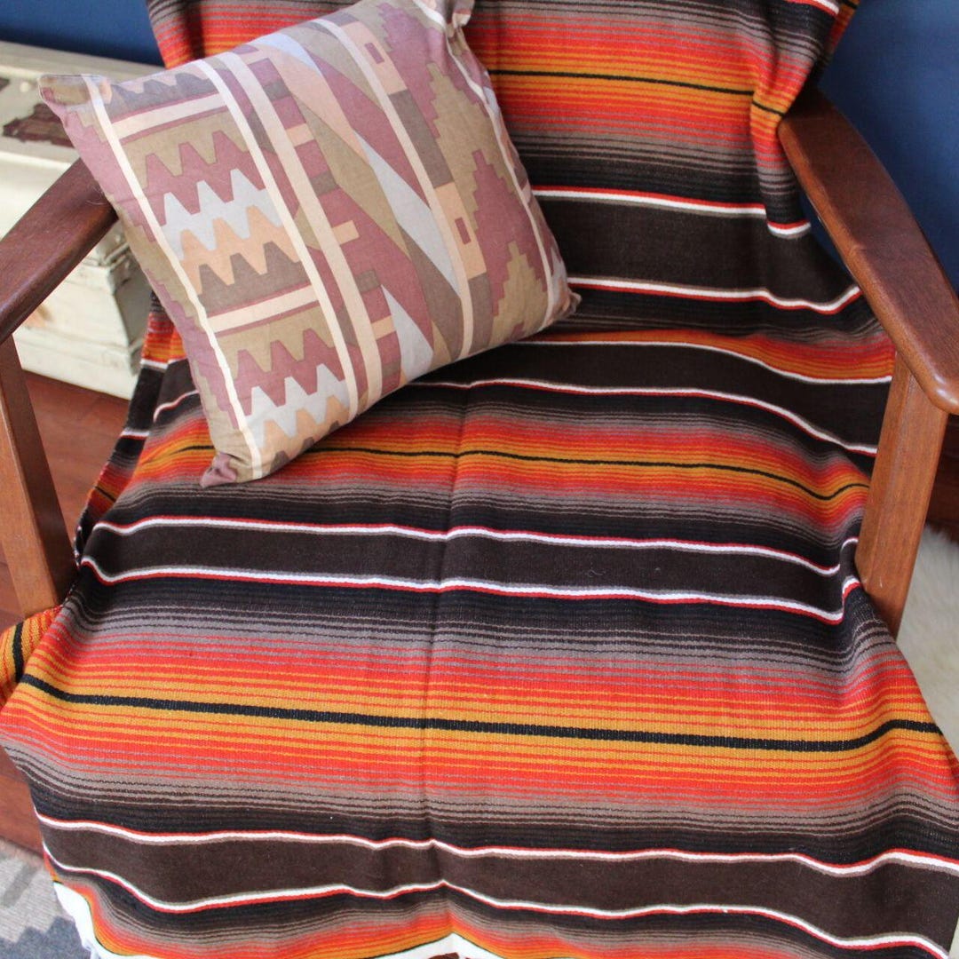 Mexican Isla Serape Brown Blanket - Etsy
