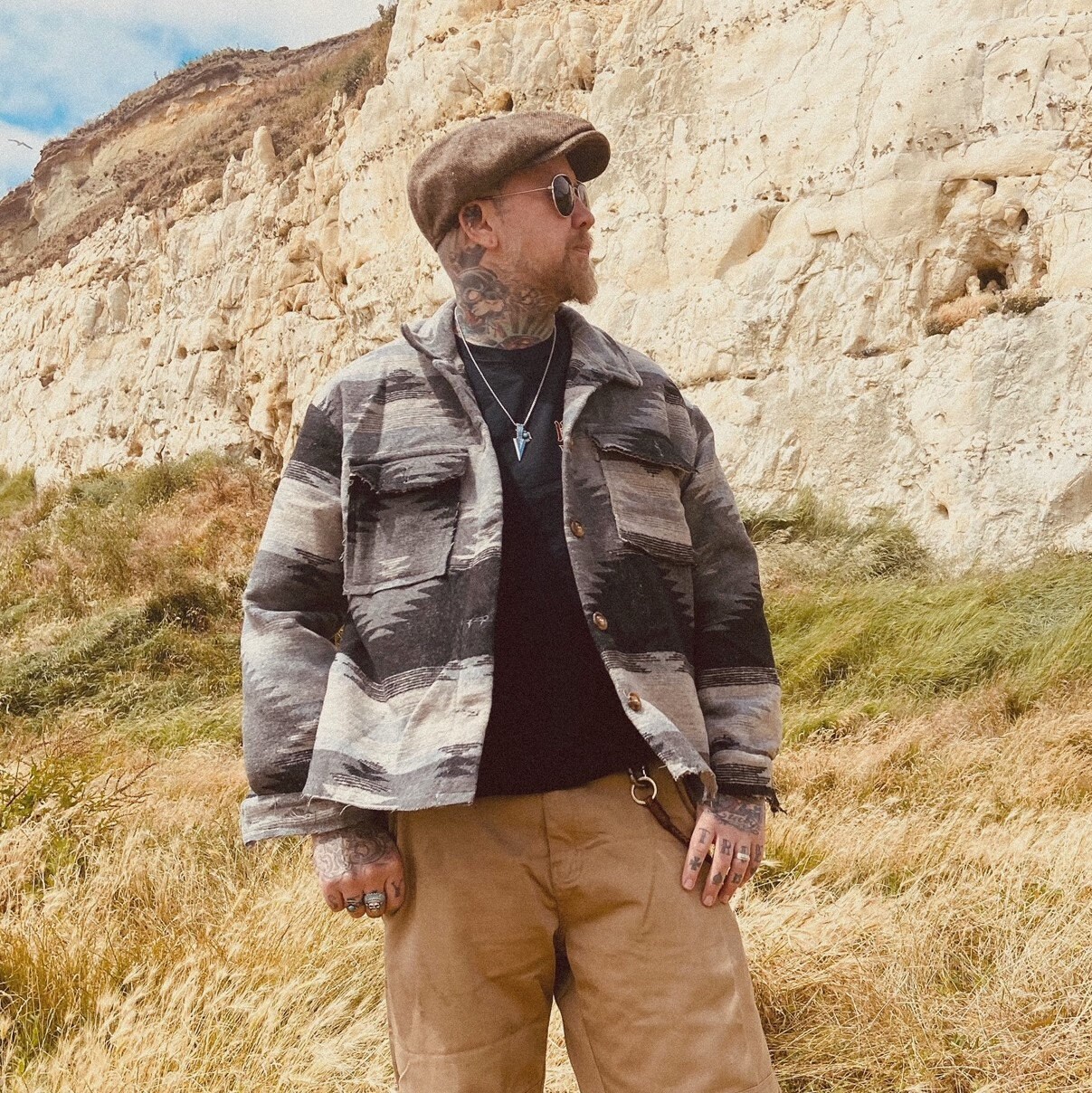 Distressed Black/grey Aztec Pattern Button Down Unisex Shirt - Etsy