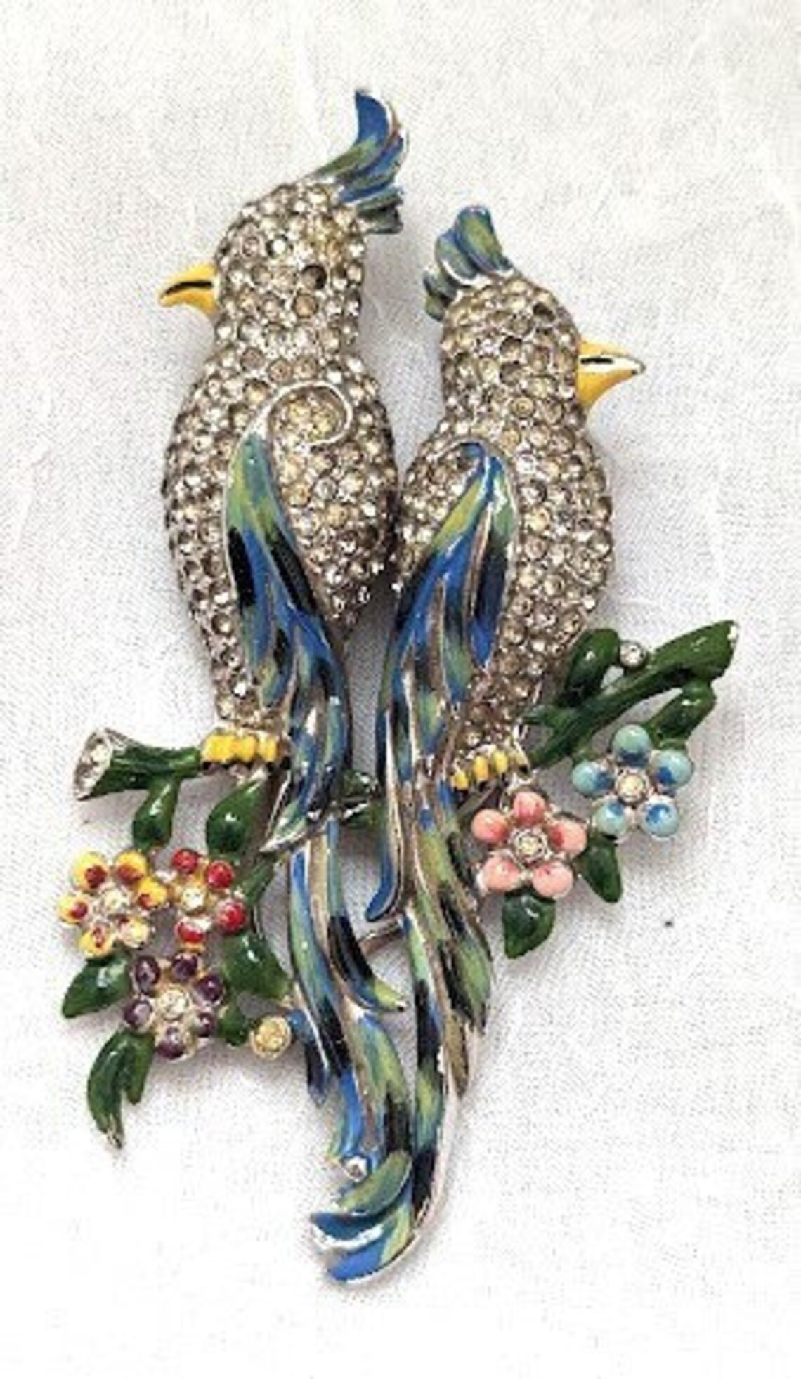 Vintage 1940s Coro Parrot Duette Brooch-fur Clip - Etsy